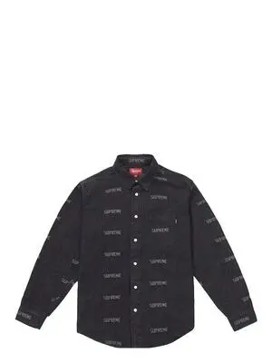 Supreme Logo Denim Shirt - Black