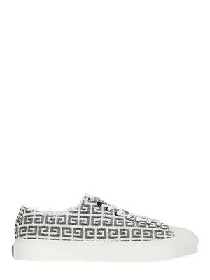 Givenchy City In 4g Jacquard Sneakers - White/black