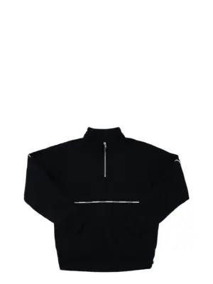 Supreme Logo Piping Half Zip Sweatshirt - Black
