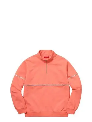 Supreme Logo Piping Half Zip Sweatshirt - Coral