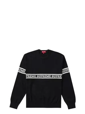 Supreme Logo Stripe Knit Top - Black