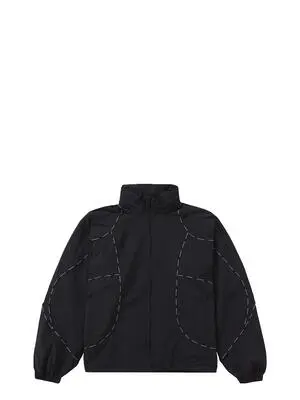 Supreme Logo Piping Hooded Track Jacket - Black