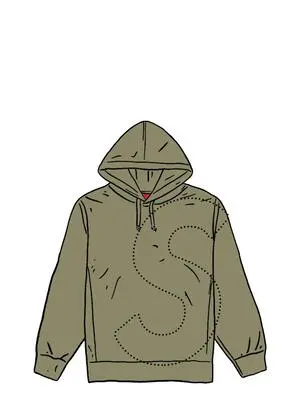 Supreme Laser Cut S Logo Hooded Sweatshirt Light Olive