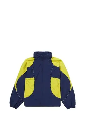 Supreme Logo Piping Hooded Track Jacket - Navy Blue