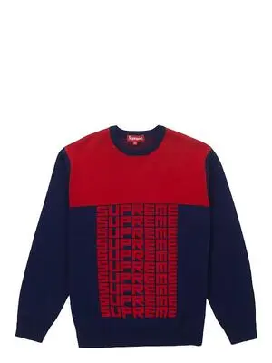Supreme Logo Repeat Sweater - Navy Blue