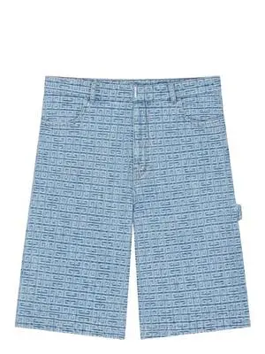 Givenchy 4g Denim Carpenter Bermuda Shorts - Light Blue