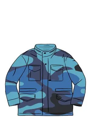 Supreme Logo Camo M65 Jacket - Blue