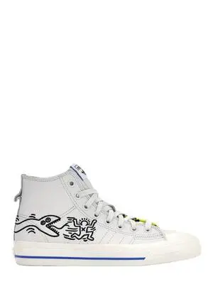 Adidas Nizza Hi Keith Haring High-top Sneakers - Crystal White/blue/chalk White