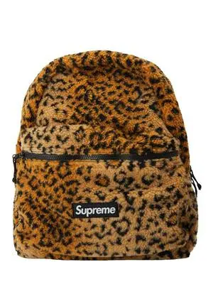 Supreme Leopard Fleece Backpack - Yellow