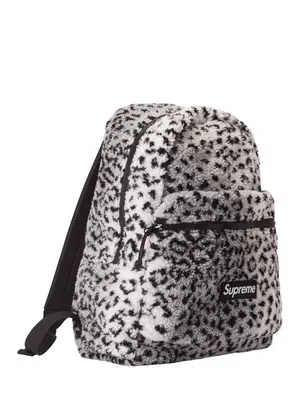 Supreme Leopard Fleece Backpack - White