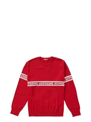 Supreme Logo Stripe Knit Top - Red