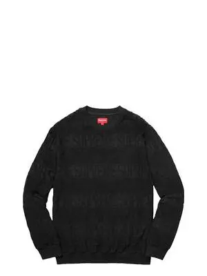 SUPREME Logo Stripe Terry Crewneck Sweatshirt