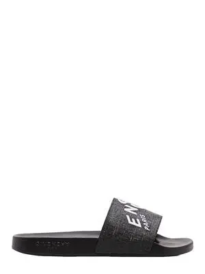 Givenchy Embroidered Flat Sandals - Black/white