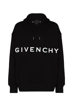 Givenchy Logo Hooded Sweatshirt - Black