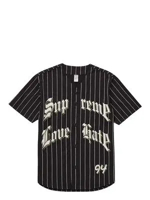 Supreme Love Hate Baseball Jersey - Black