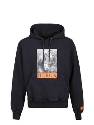 Heron Preston Herons Sketch Hooded Sweatshirt - Black/white/orange