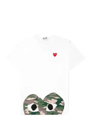 Play Comme Des Garcon Camouflage Edge Heart T-shirt - White