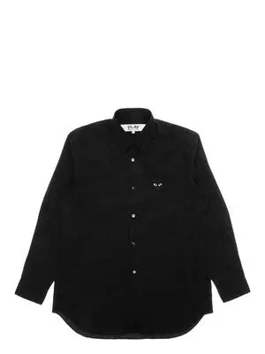 Play Comme Des Garcon Emblem Button Up Shirt - Black