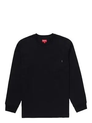 Supreme Long Sleeve Pocket Tee Shirt - Black