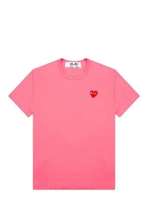 Play Comme Des Garcon Pastelle Red Emblem T-shirt - Pink