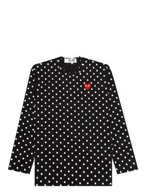Play Comme Des Garcon Polka Dot Long Sleeve T-shirt - Black