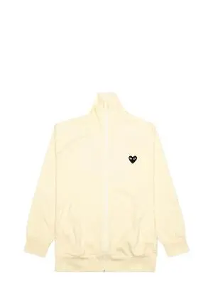 Play Comme Des Garcon Big Black Heart Zip Up Sweatshirt - Ivory