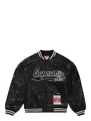 Supreme Mitchell & Ness Sequin Varsity Jacket - Black