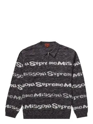 Supreme Missoni Zip Long Sleeve Polo Shirt - Black