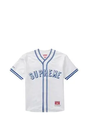 Supreme Mitchell & Ness Satin Baseball Jersey - White