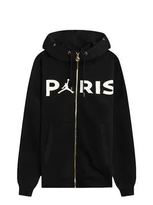 JORDAN X Psg Paris Saint Germain Travel Fleece Full-zip Hoodie - Black/bordeaux/white