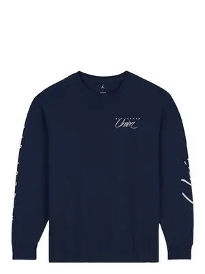 JORDAN X Union Mj Long Sleeve Tee Shirt - College Navy Blue/coconut Milk