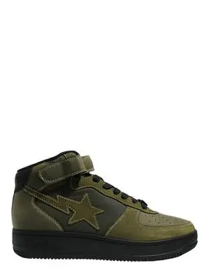 BAPE A Bathing Ape Bape Sta Mid Sneakers Olivedrab Green