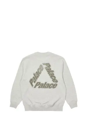 PALACE P3 Chenille Crew - Grey Marl