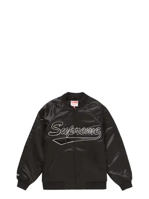 Supreme Sequin Logo Varsity Jacket - Black