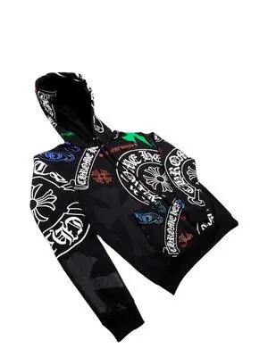 Chrome Hearts Stencil Print Hoodie - Black