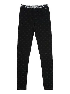 Chrome Hearts Logo Leggings - Black/grey Multilogo