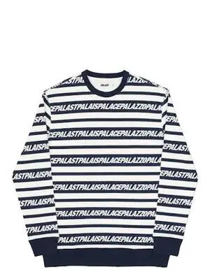 PALACE Lingual Crew Navy Blue/white