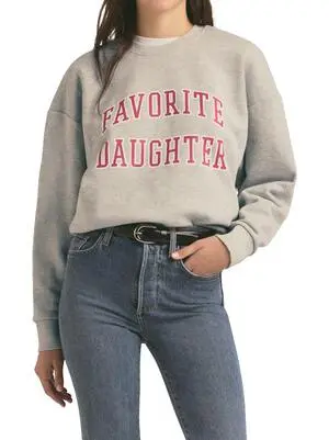FAVORITE DAUGHTER Favorite Daughter Collegiate Cotton-Blend Sweatshirt Heather Grey