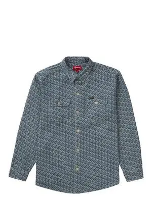 Supreme Monogram Denim Shirt - Blue