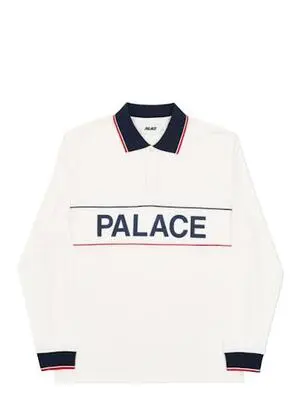 PALACE Handle Longsleeve Polo Shirt - White