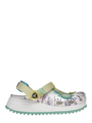 CROCS Classic Hiker Peace Outin Clogs - White/tie Dye