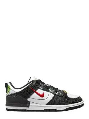 Nike Dunk Low Disrupt 2 Just Do It Snakeskin Sneakers - Whitee/university Red/white