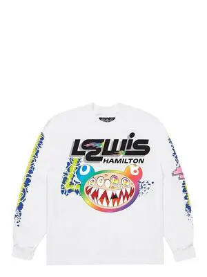 TAKASHI MURAKAMI Lewis Hamilton Flame Out Longsleeve T-shirt - White