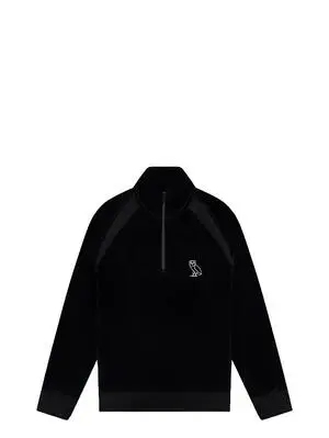 OVO Velour Quarter Zip Sweatshirt - Black