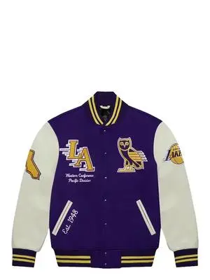 OVO X Nba Lakers Varsity Jacket - Purple