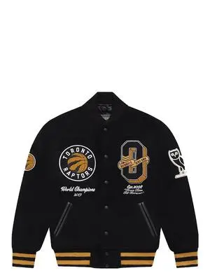 OVO X Nba Raptors Varsity Jacket - Black