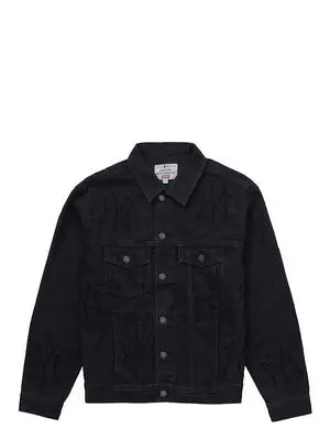 Supreme X New York Yankees Denim Trucker Jacket - Washed Black