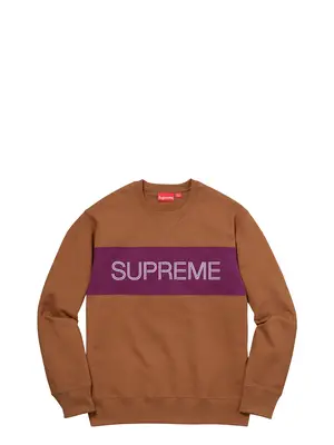 Supreme Zig Zag Stitch Panel Crewneck Sweatshirt - Rust