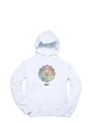 TAKASHI MURAKAMI Complexcon Swarovski Crystal Flower Hoodie - White