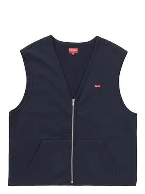 Supreme Zip-up Sweat Vest - Navy Blue